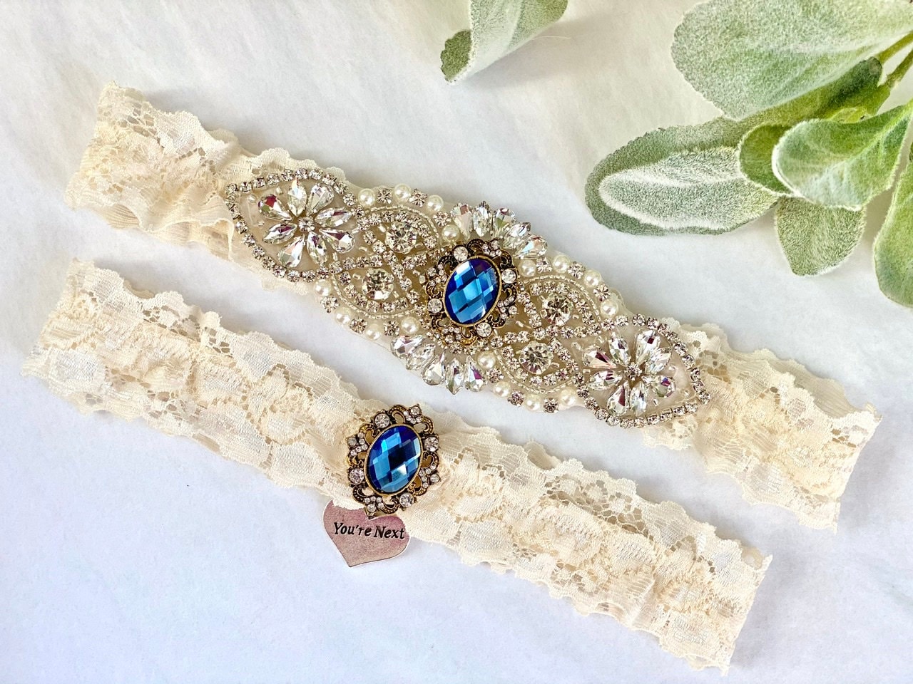 best deals on sale 14 Wedding Garter Set, Blue Bridal Garter, Lace ...