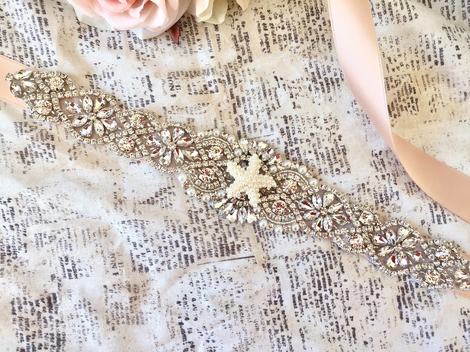 Starfish Bridal Belt Starfish Bridal Sash Pearl Starfish - Etsy