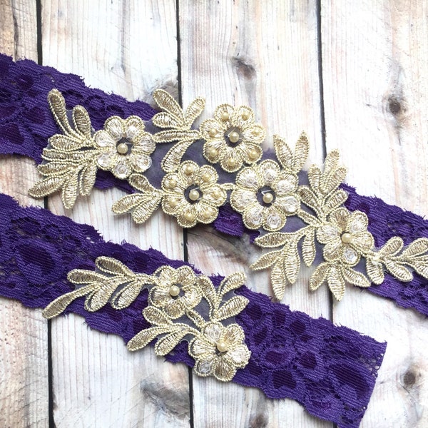 Purple Bridal Garter - Etsy