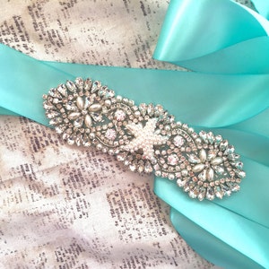 Beach Wedding Sash Belt, Sarfish Sash, Starfish Bridal Belt, Beach ...