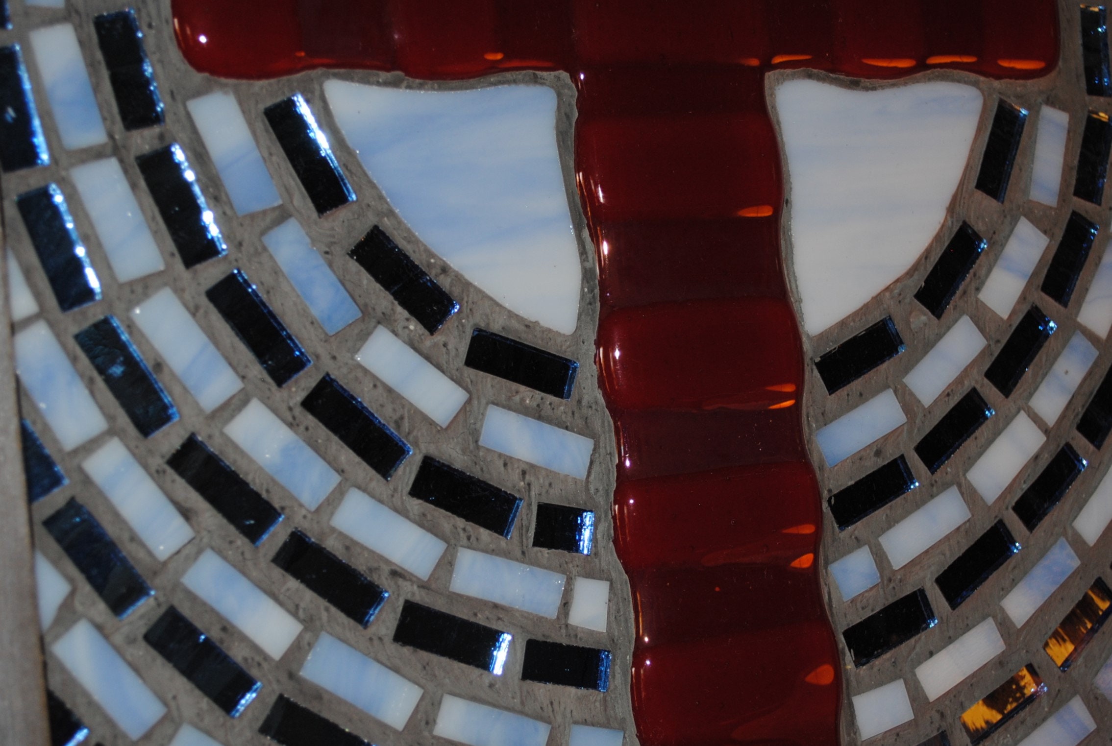 Fused Red Glass Cross Mosaic Wall Hanging - Etsy