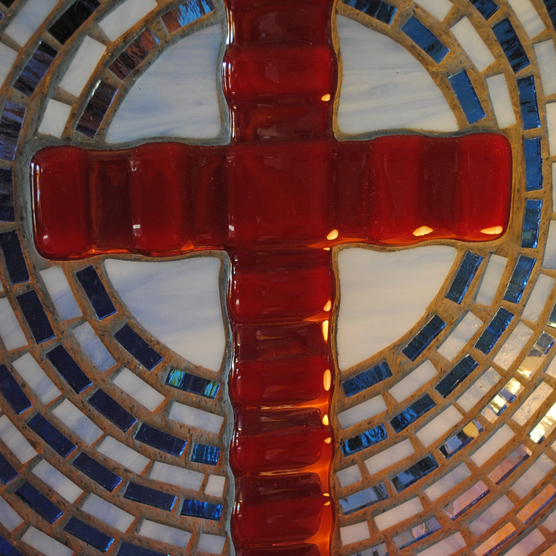 Fused Red Glass Cross Mosaic Wall Hanging - Etsy