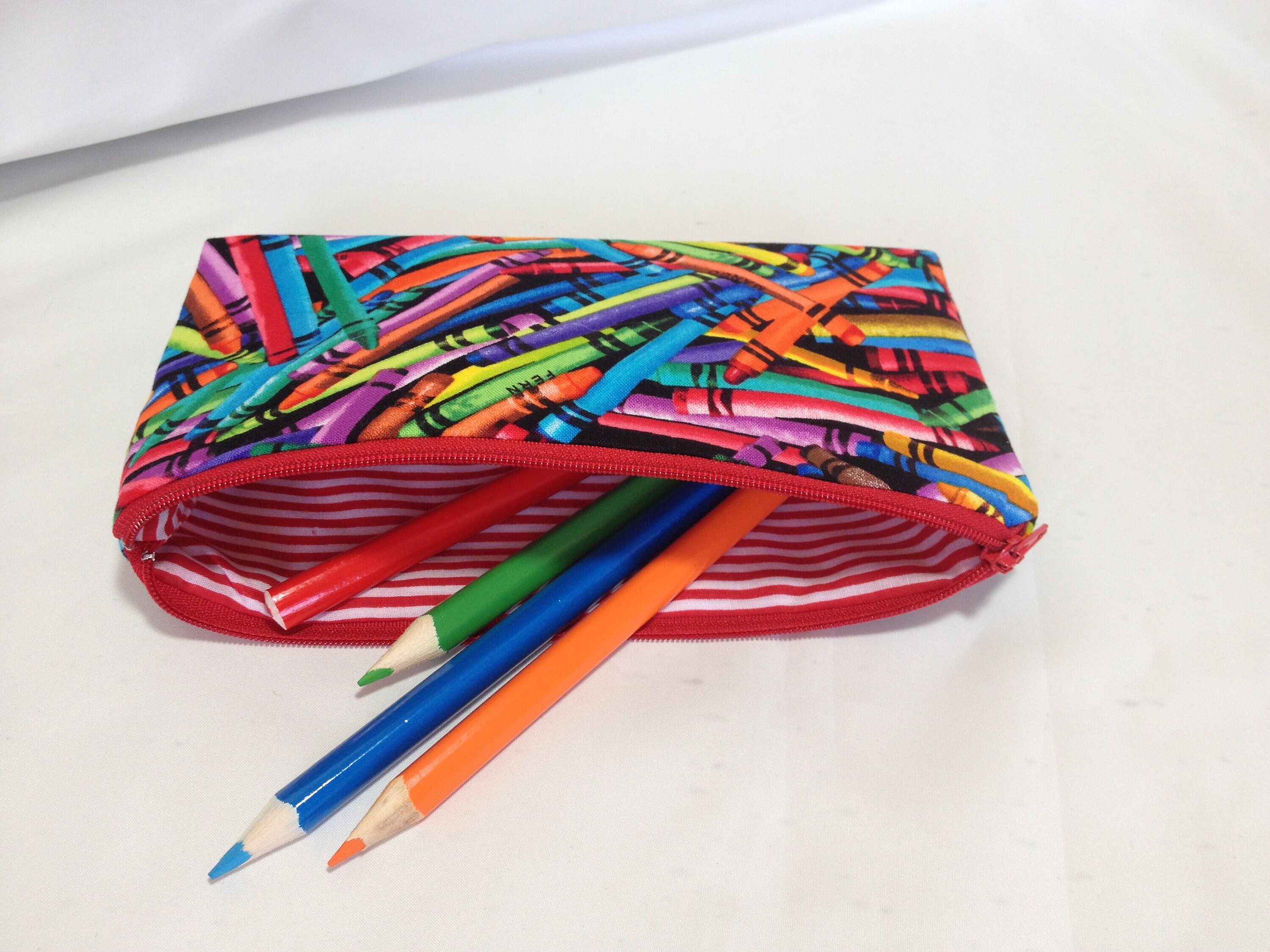 Colouring Crayons design Pencil case or Make-up bag | Etsy