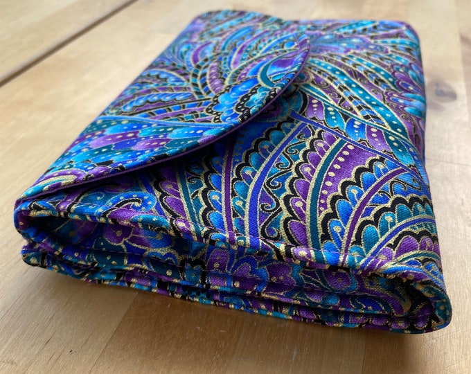 Crochet Hook Wallet in Peacock Opulence Fabric LAST CHANCE for This ...