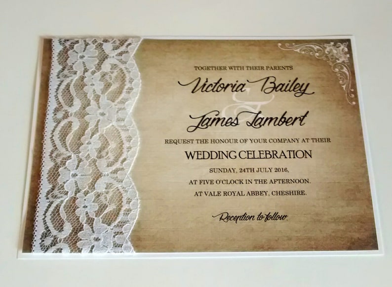 Lace Invitation victoria White Lace Wedding - Etsy