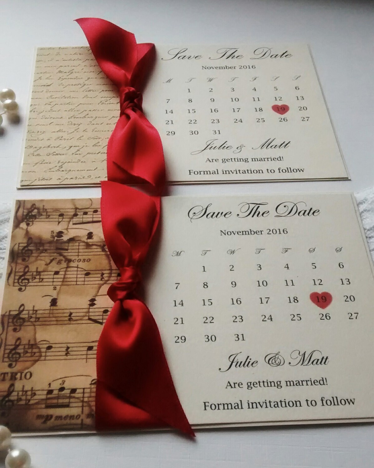 Save the Date Cardjulie Music - Etsy