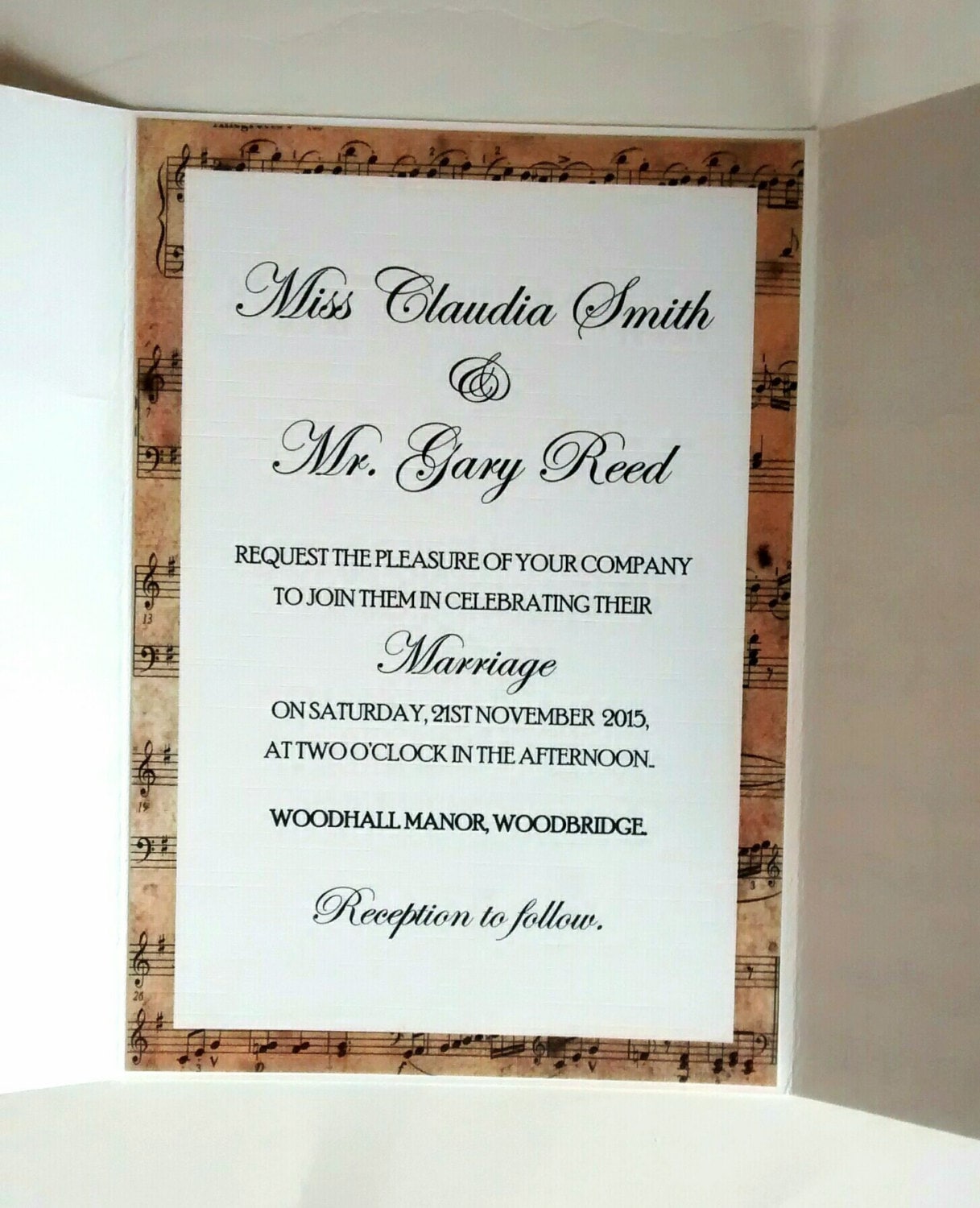 Invitación de boda de música, invitación Claudia - Etsy España