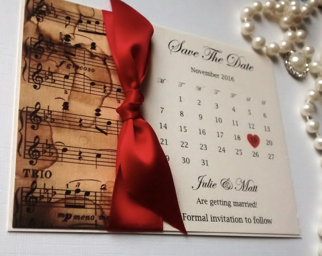 Save the Date Card,julie Music - Etsy