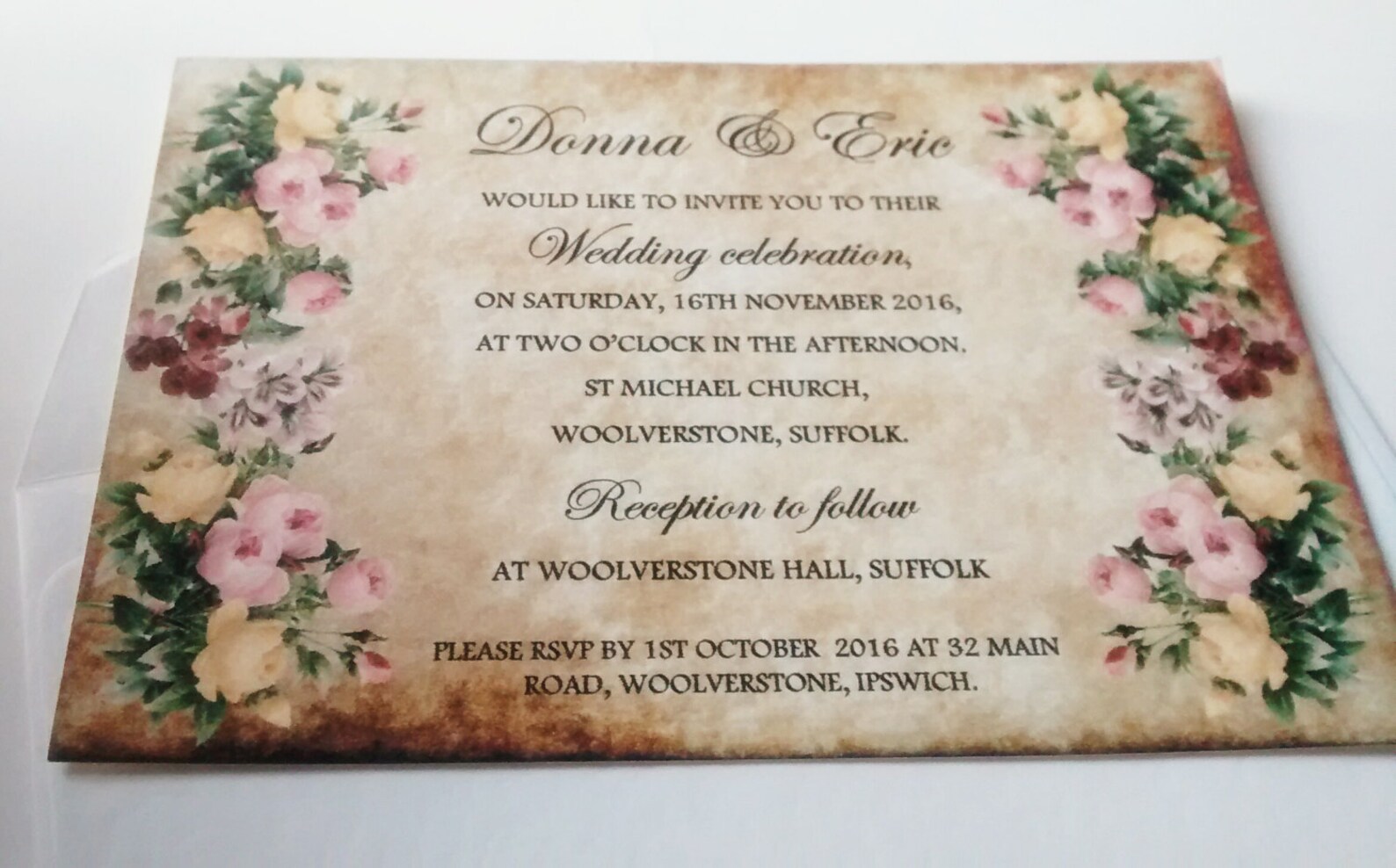 Floral Vintage Wedding Invitation "donna" - Etsy
