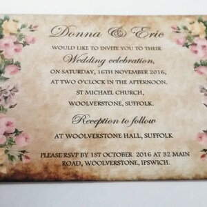 Floral Vintage Wedding Invitation "donna" - Etsy
