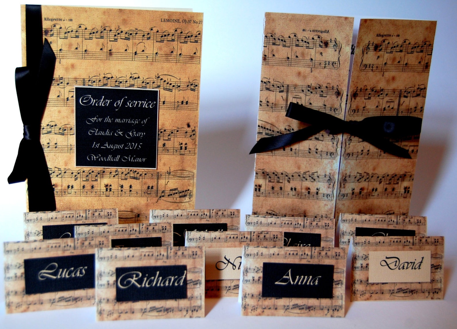 Music Wedding Place Cards claudia - Etsy