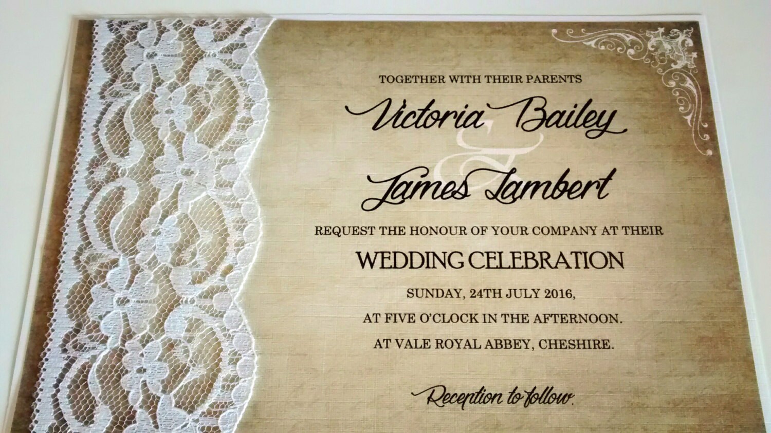 Lace Invitation victoria White Lace Wedding - Etsy