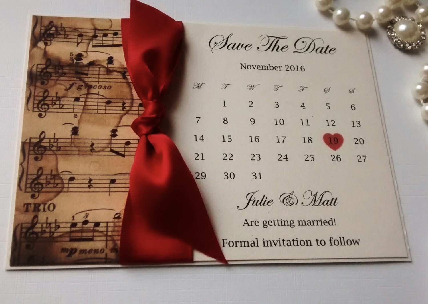 Save the Date Cardjulie Music - Etsy
