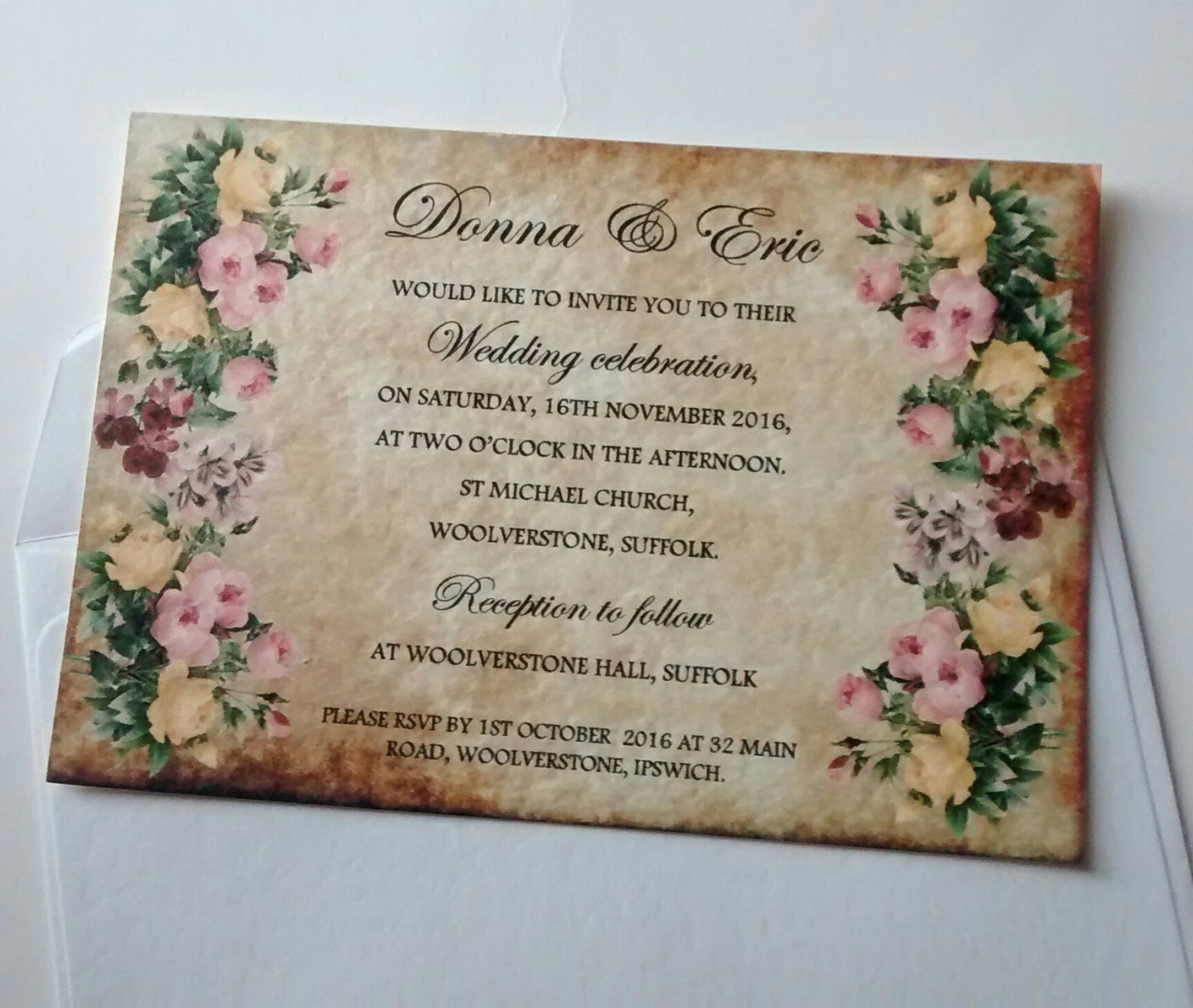 Floral Vintage Wedding Invitation "donna" - Etsy