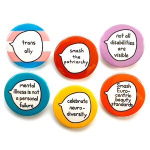 Activist Kit 2 Set of 6 Activism Ally Pin Badge Buttons - Etsy