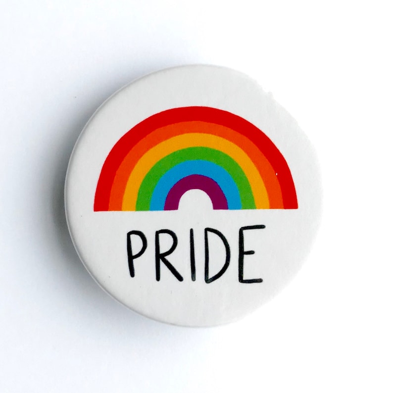 Pride Rainbow Pin Badge Button - Etsy