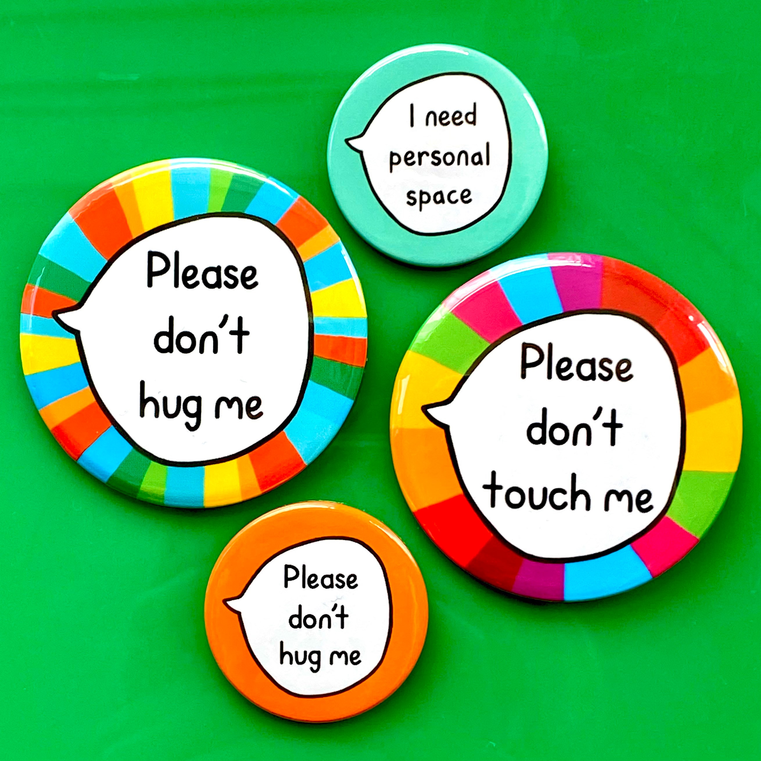 Large Please Don’t Hug Me - Don’t Touch Pin Badge Button - Etsy