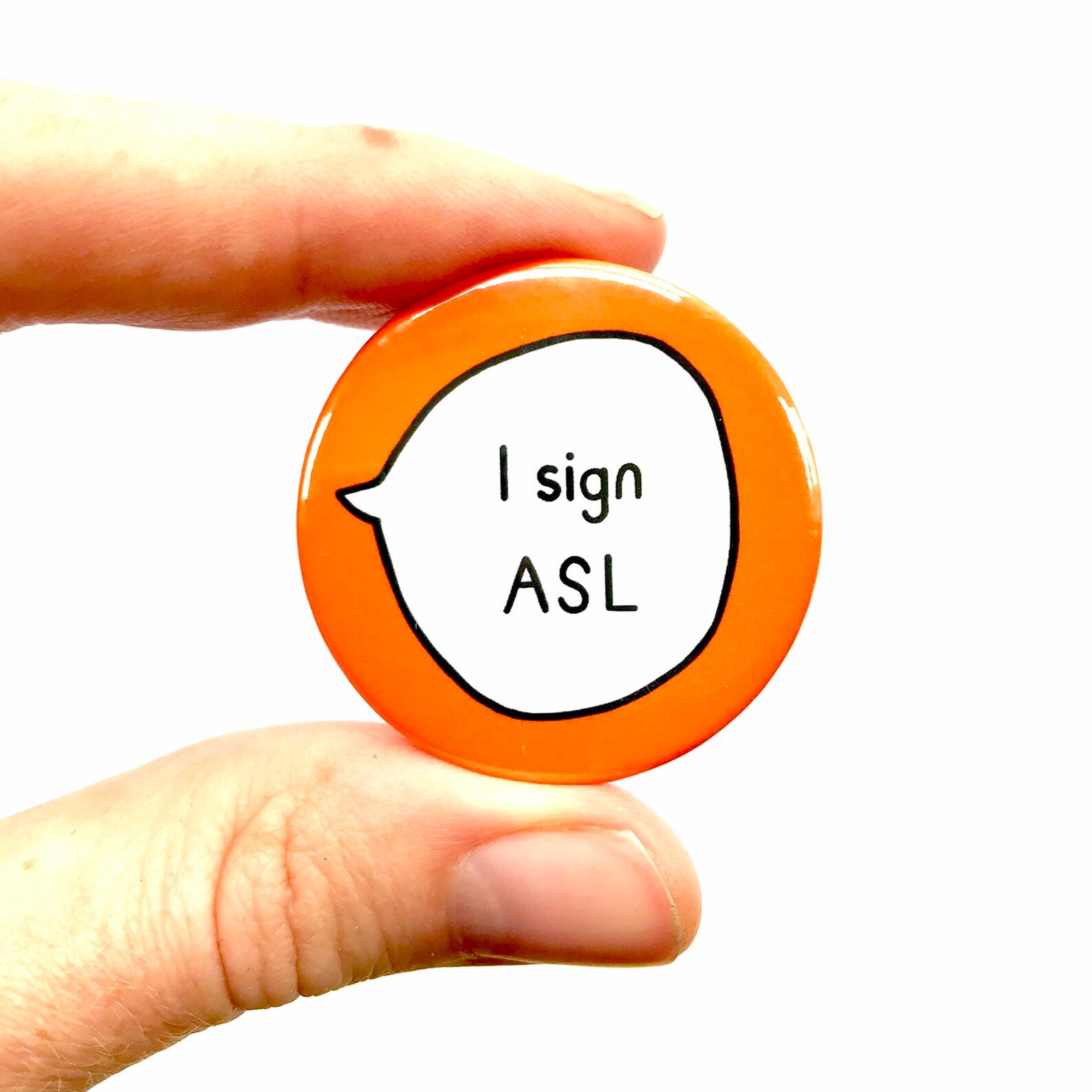 I Sign ASL Deaf Hard of Hearing Sign Language Pin Badge | Etsy