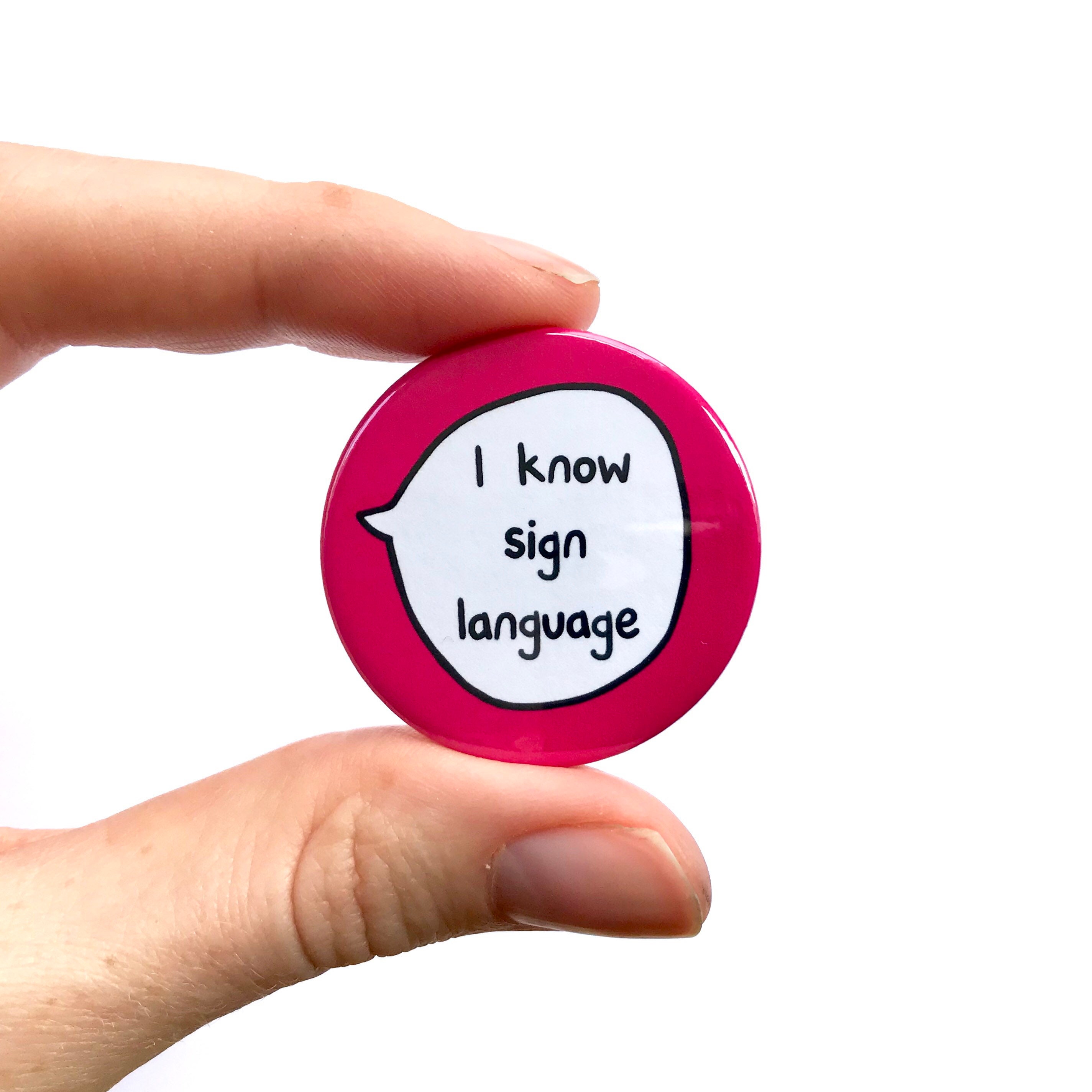 I Know Sign Language Pin Badge Button Etsy i-know-sign-language-pin-badge-button-etsy