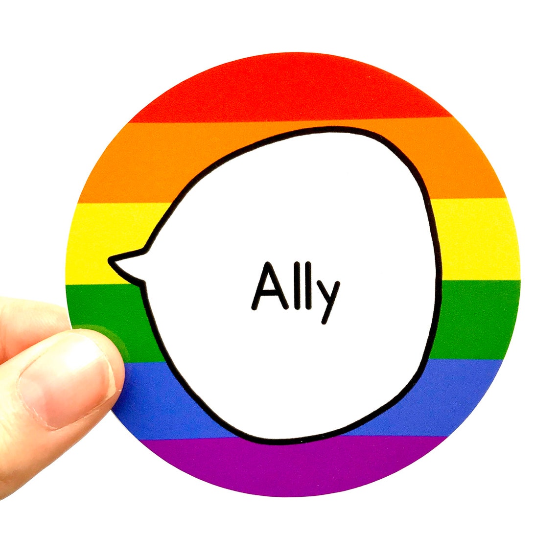 Vinyl Sticker 8cm LGBT Ally LGBTQ Rainbow Pride Flag | Etsy