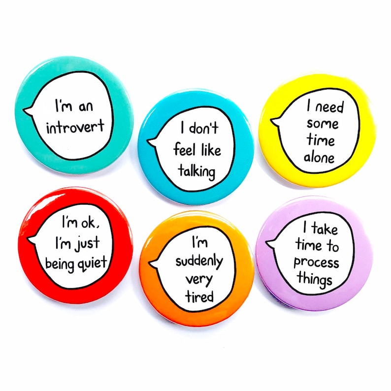 Introvert Kit - Set of 6 Pin Badge Buttons - Etsy