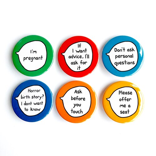 New Parent Kit Set of 6 Pin Badge Buttons - Etsy