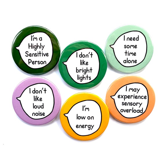 Highly Sensitive Person HSP Kit Set of 6 Pin Badge Buttons - Etsy