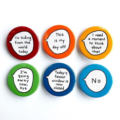 Anxiety Kit Set of 6 Pin Badge Buttons - Etsy