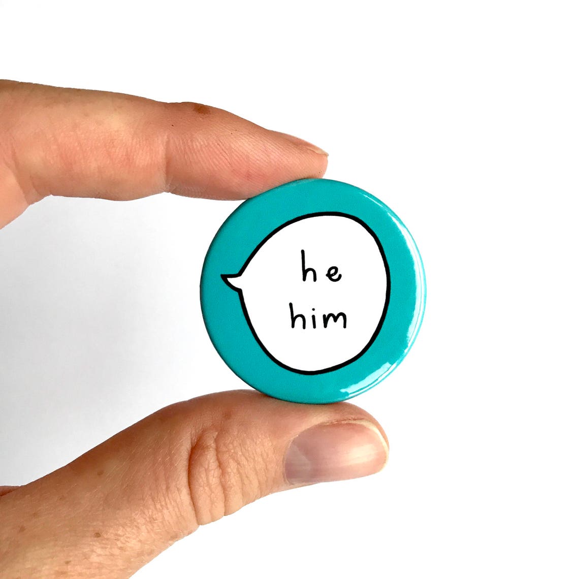 He, Him. Gender Pronouns Pin Badge Button - Etsy UK