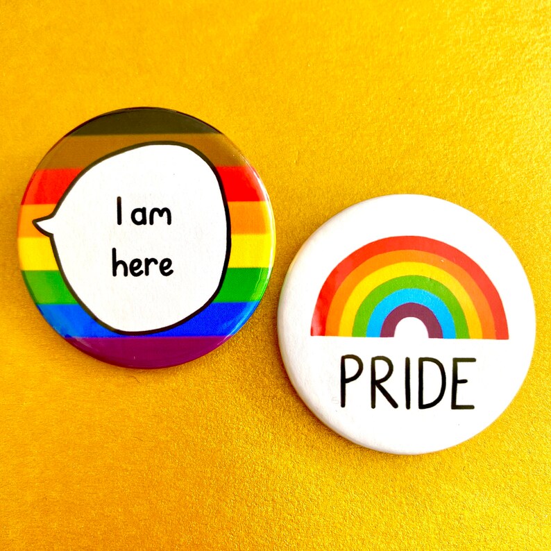 I Am Here LGBTQ Pride Diversity Pin Badge Button - Etsy
