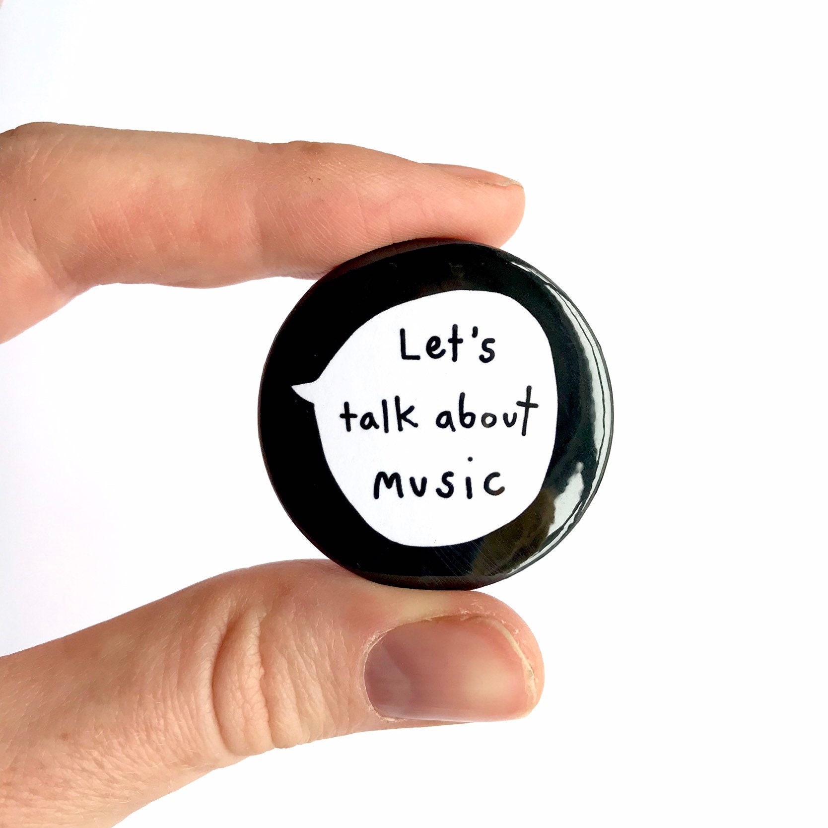 Let's Talk About Music Pin Badge Button - Etsy