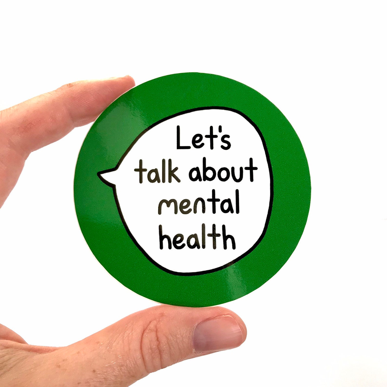 Vinyl Sticker 8cm Mental Health Let's Talk About Mental Health Green - Etsy