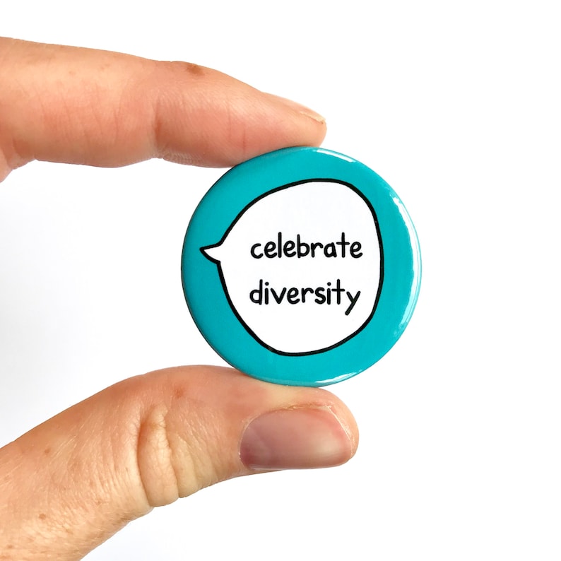 Celebrate Diversity Pin Badge Button | Etsy