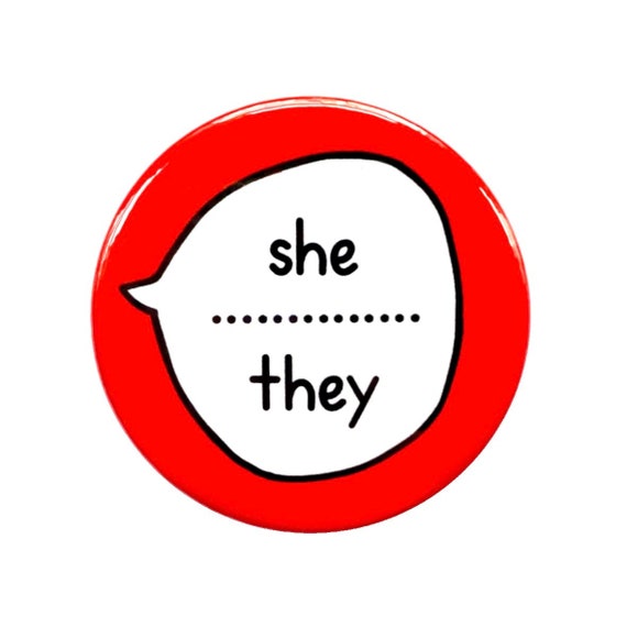 She They. Gender Pronouns Dual Pronouns Pin Badge Button | Etsy