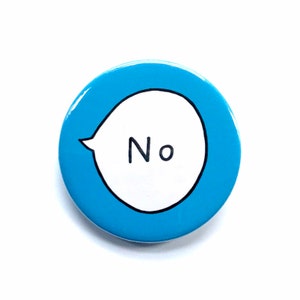 No - Pin Badge Button - Etsy