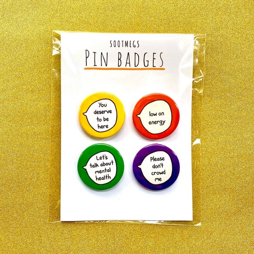 Introvert Kit Set of 6 Pin Badge Buttons - Etsy