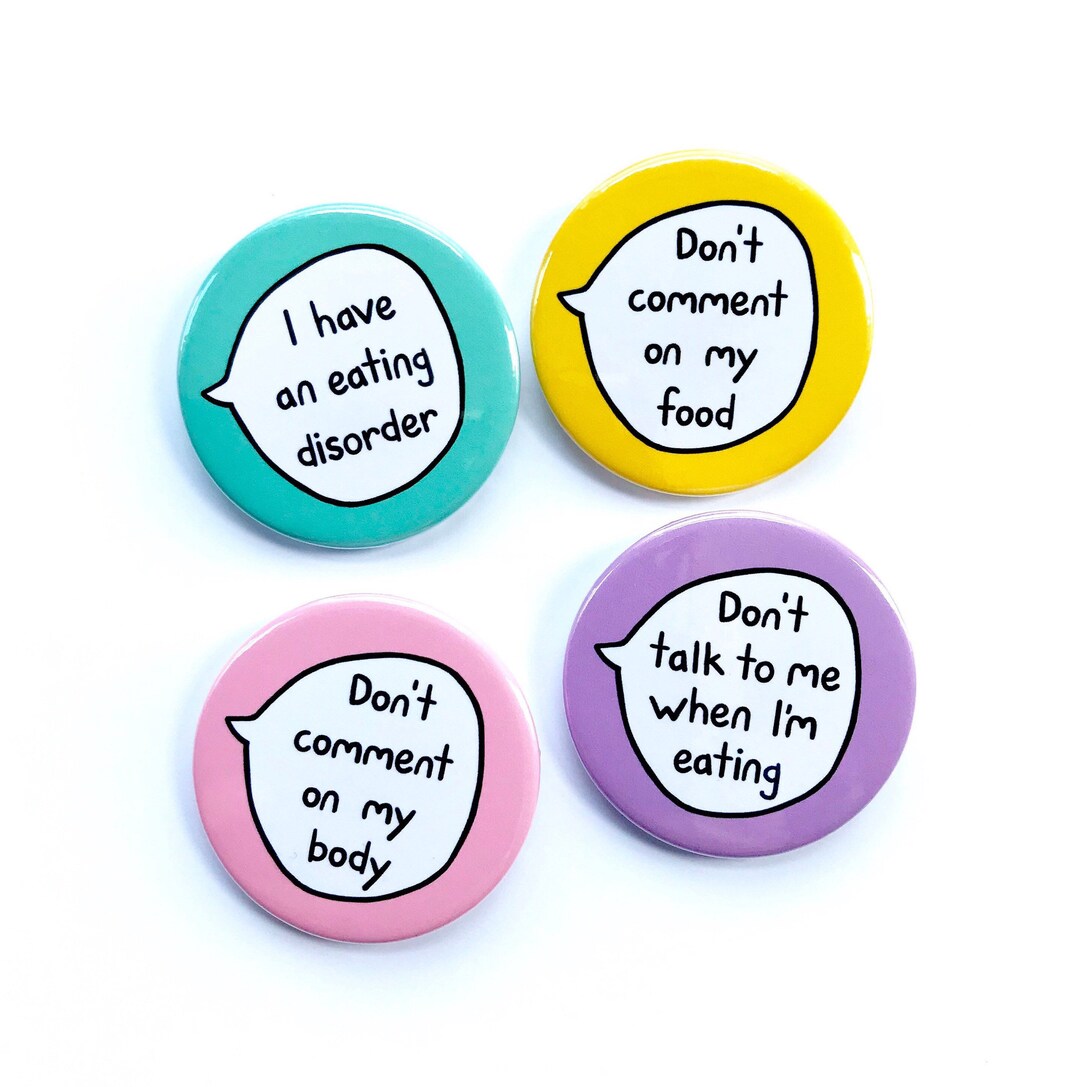 Eating Disorder - Set of 4 Pin Badges - Mental Health Awareness ...