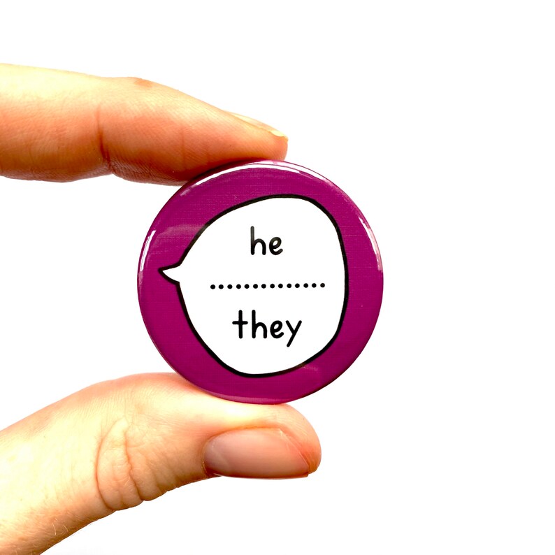 He They Gender Pronouns Dual Pronouns Pin Badge Button | Etsy