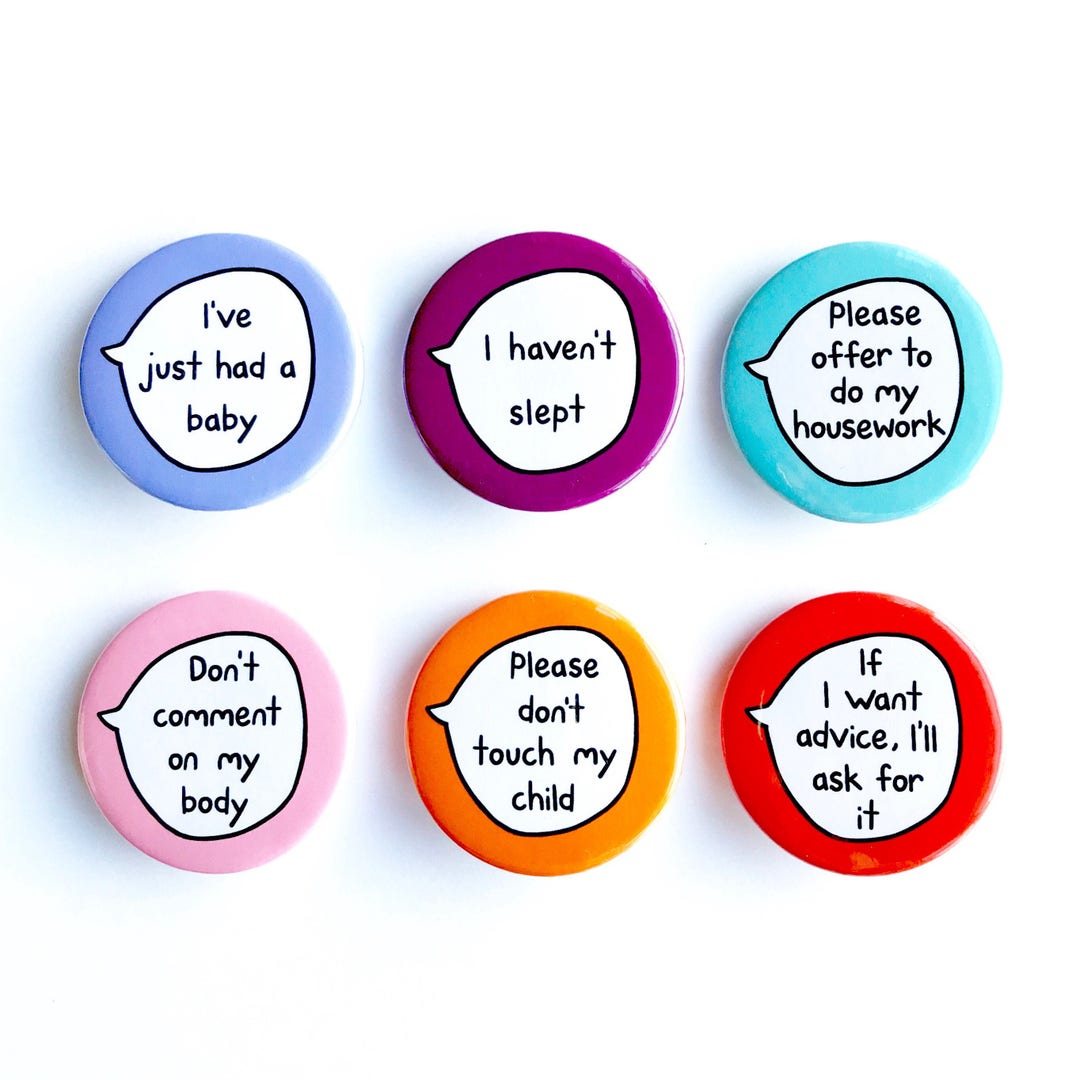 New Parent Kit - Set of 6 Pin Badge Buttons - Etsy