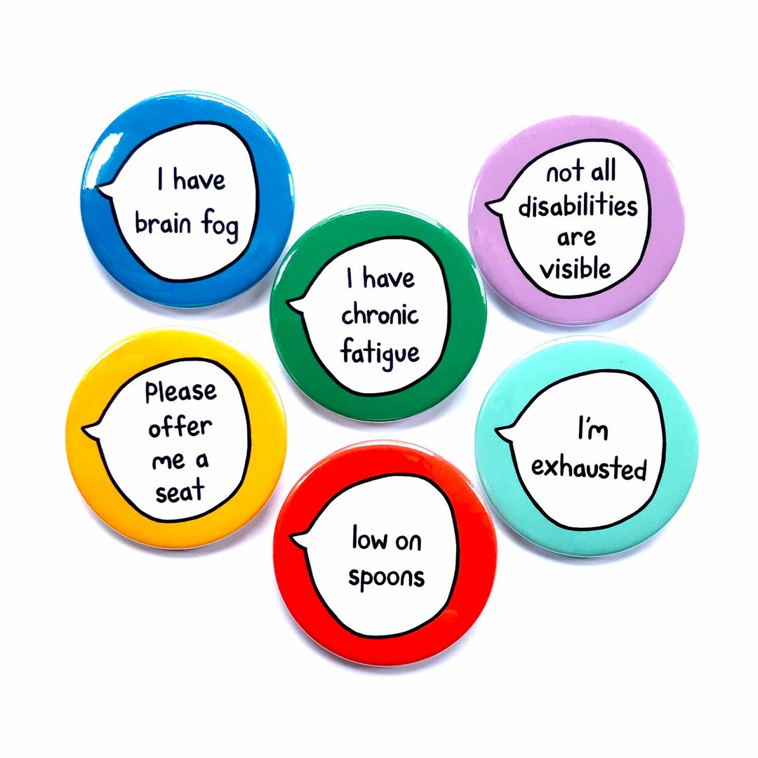 Chronic Fatigue Kit - ME CFS - Set of 6 Pin Badge Buttons - Etsy UK