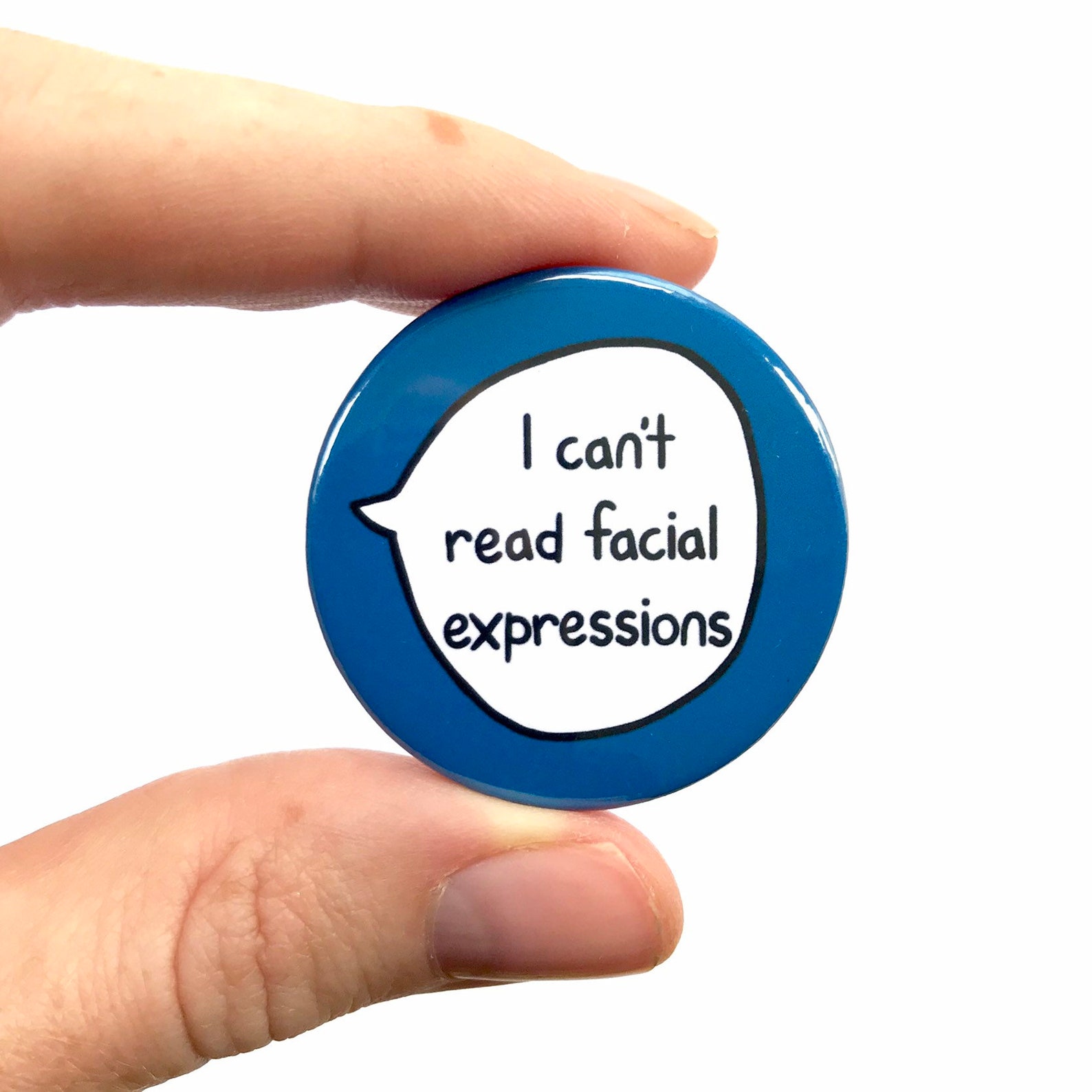 I Can't Read Facial Expressions - Pin Badge Button - Etsy UK