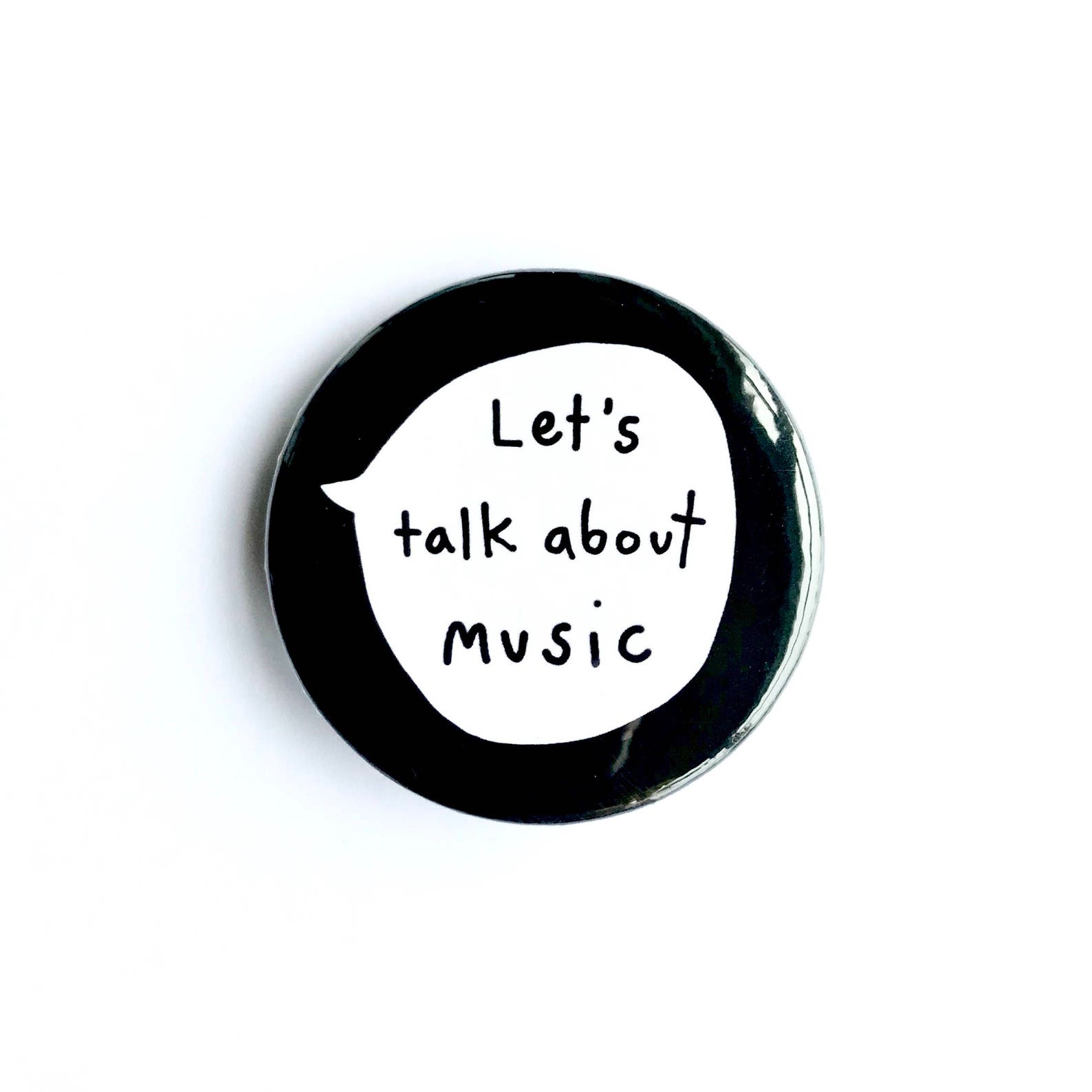 Let's Talk About Music Pin Badge Button - Etsy