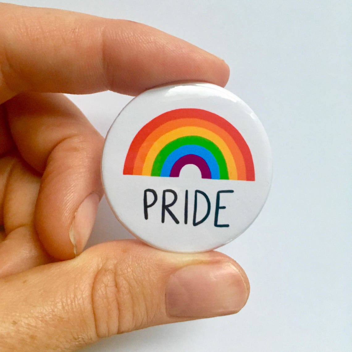 Pride Rainbow Pin Badge Button - Etsy