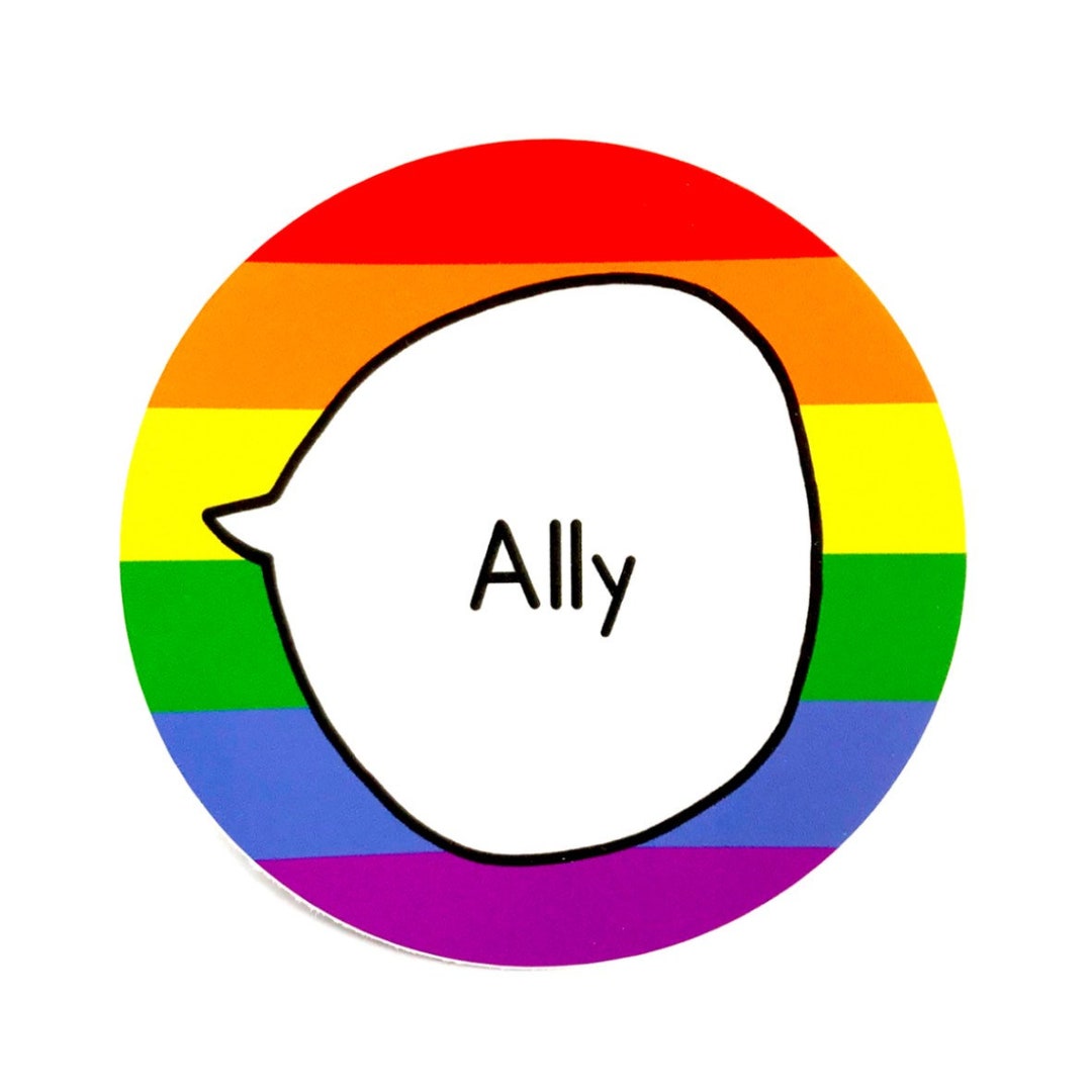Vinyl Sticker 8cm - LGBT+ Ally - LGBTQ Rainbow Pride Flag - Etsy