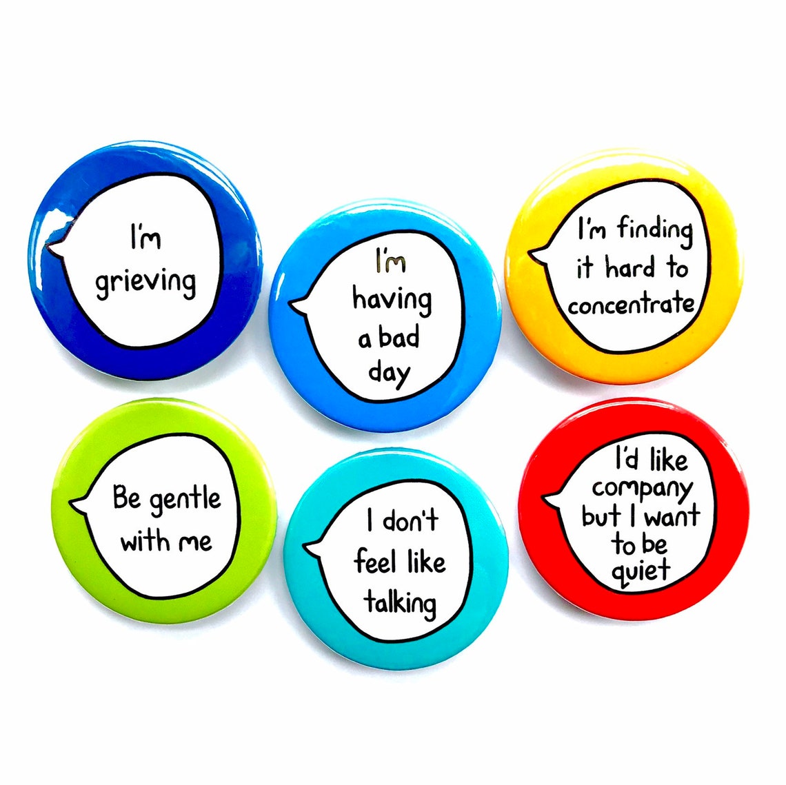 Grief Kit Set of 6 Pin Badge Buttons | Etsy