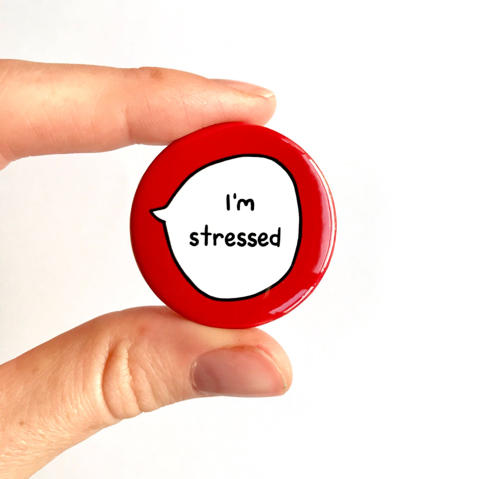 Im Stressed Pin Badge Button Etsy