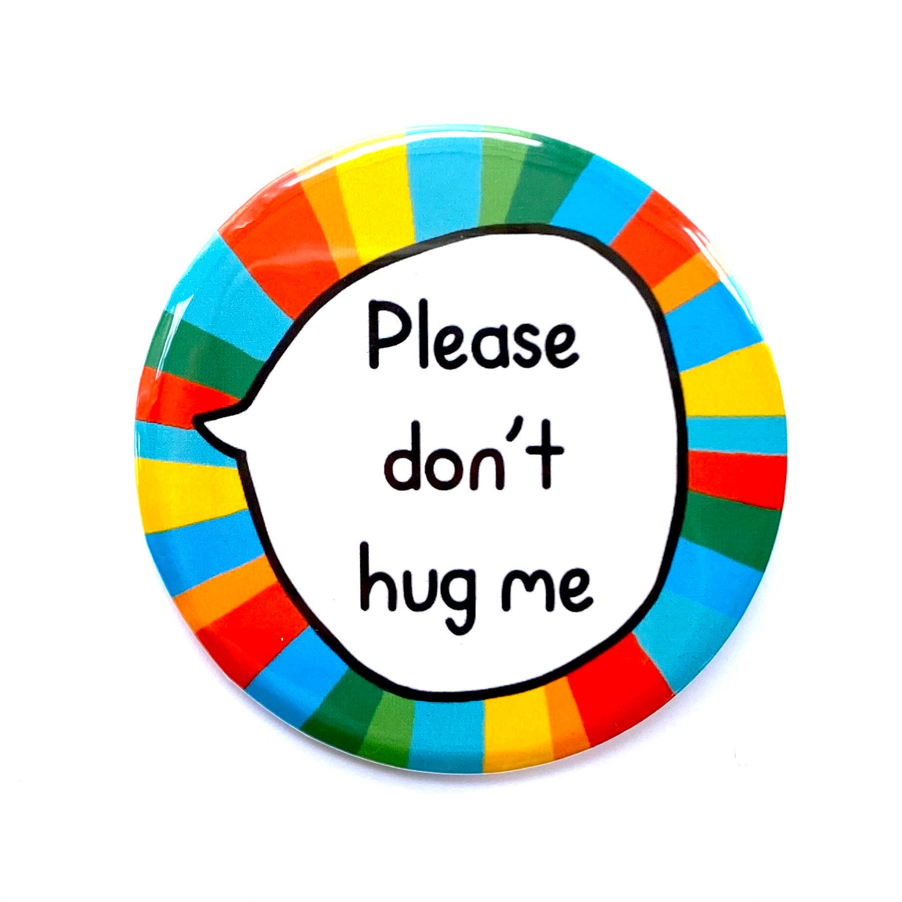 Large Please Don’t Hug Me - Don’t Touch Pin Badge Button - Etsy