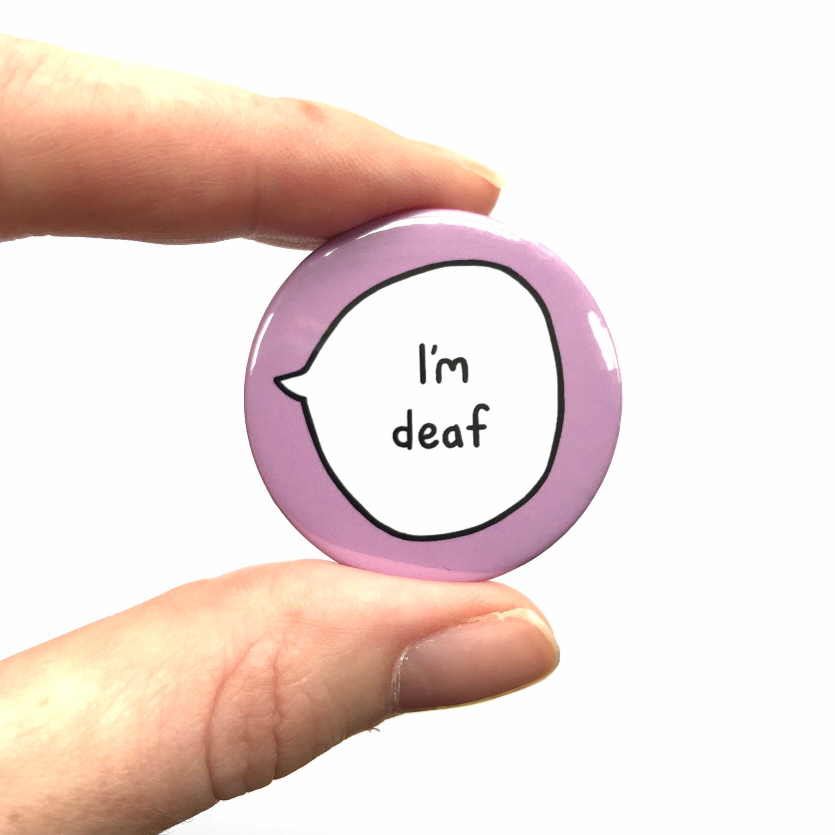 I'm Deaf Pin Badge Button | Etsy