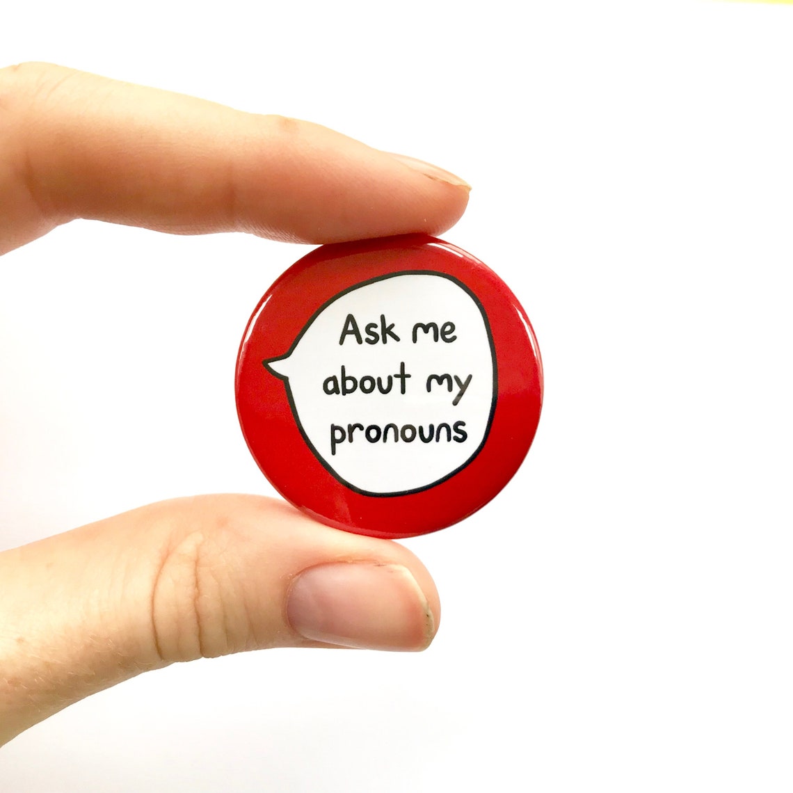 Ask Me About My Pronouns - Pin Badge Button - Etsy