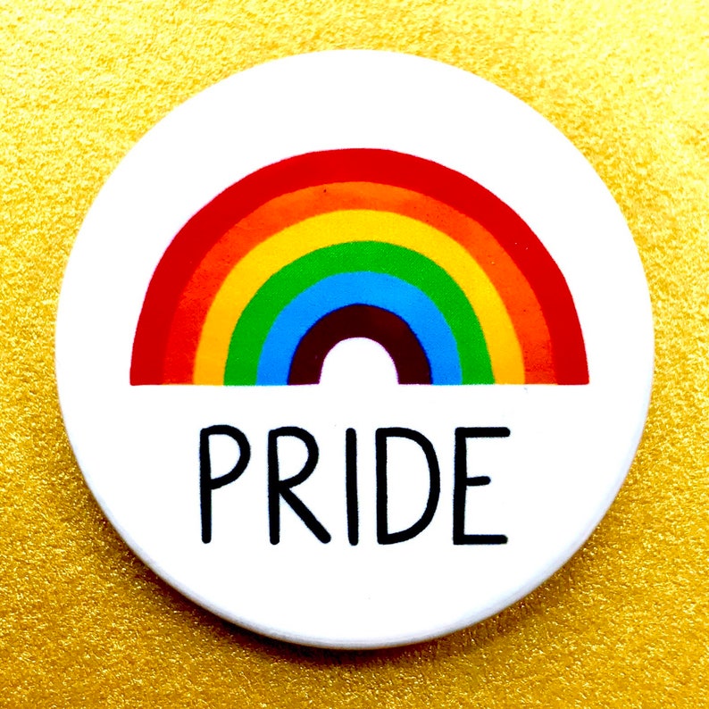 Pride Rainbow Pin Badge Button - Etsy